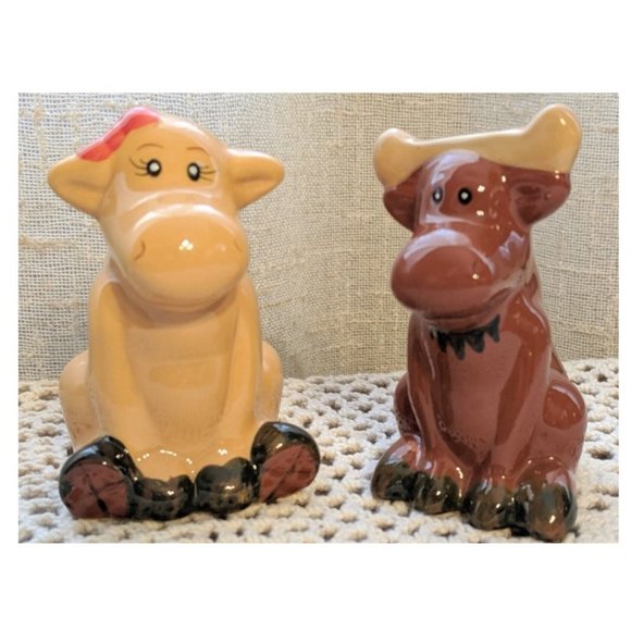 Kitchen | Alaska Moose Salt Pepper Shaker Set Bull Cow So Cute ...
